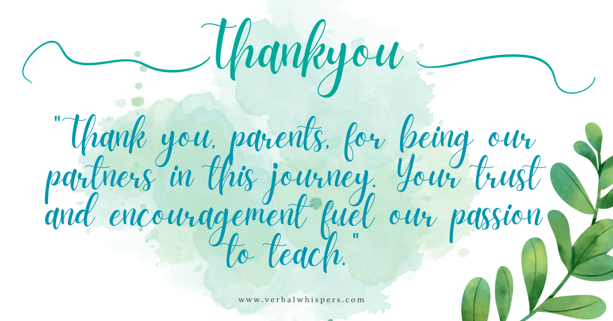 15+ Thank You Quotes to Parents From Teachers